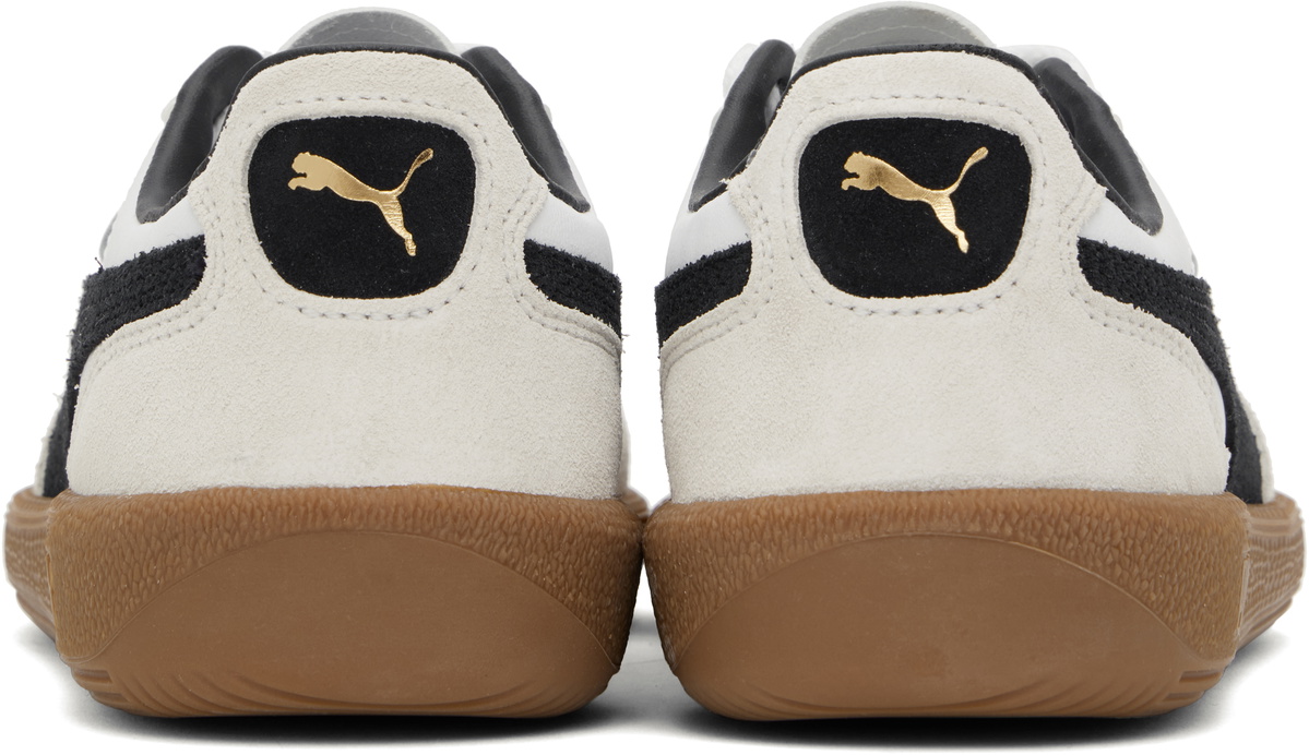 PUMA White & Gray Palermo Leather Sneakers Puma