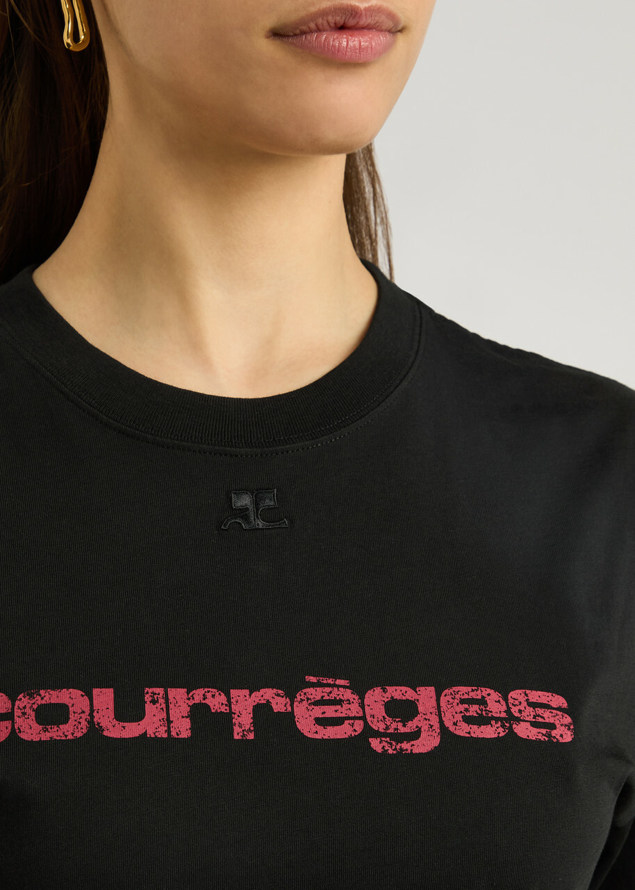 Courrèges Logo-print Cotton T-shirt Black Courreges