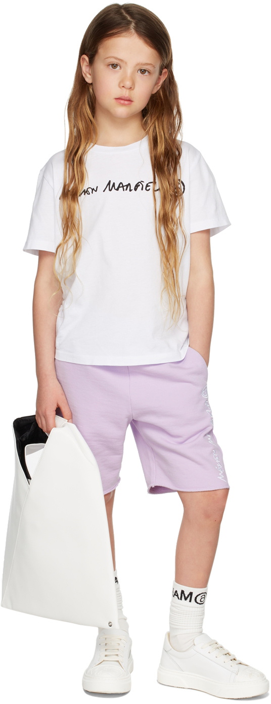 MM6 Maison Margiela Kids White Logo T-Shirt MM6 Maison Margiela