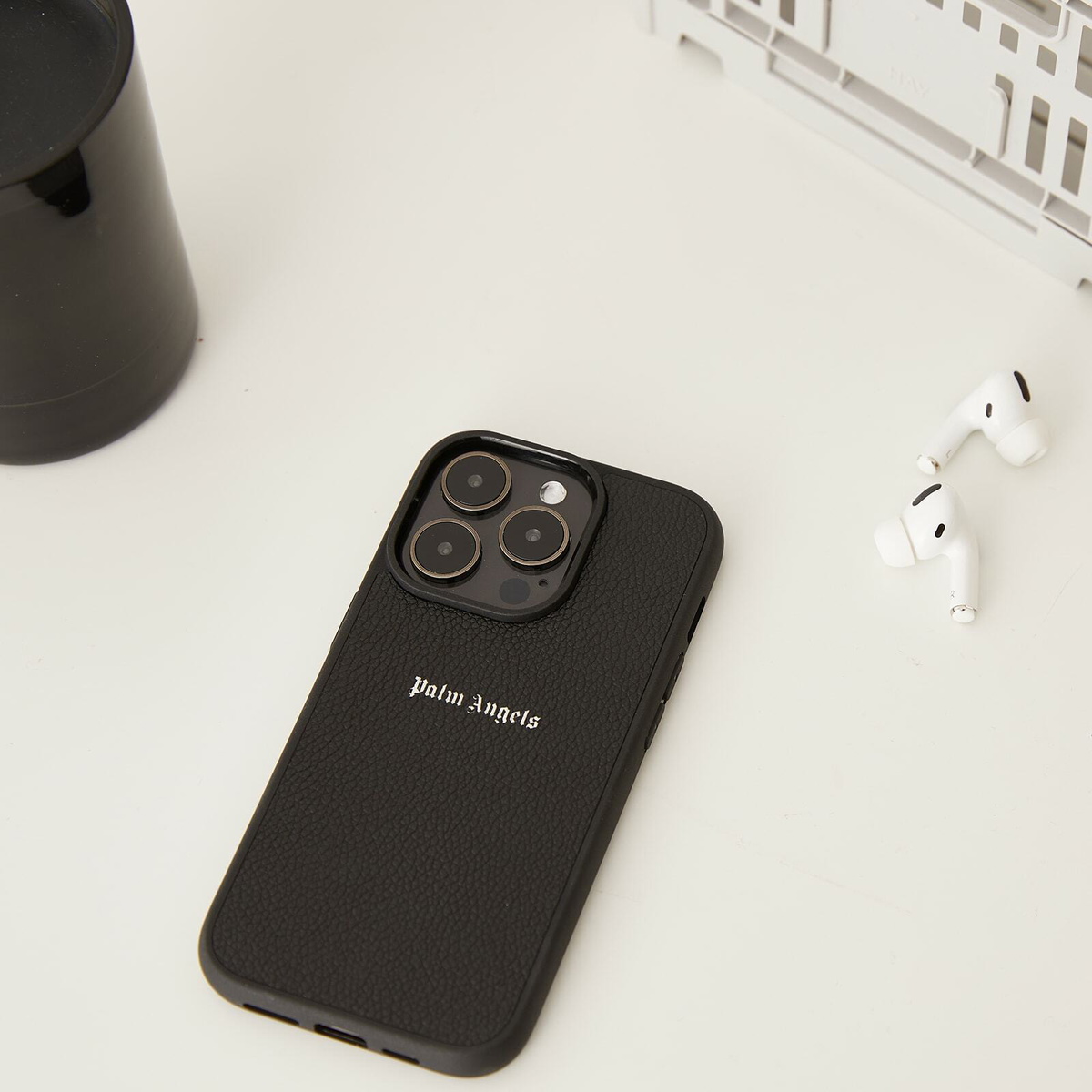 Palm Angels Men's Logo iPhone 14 Pro Case in Black Palm Angels