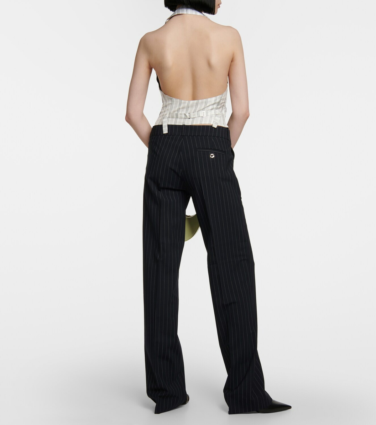 Coperni Pinstripe low-rise wool-blend pants Coperni