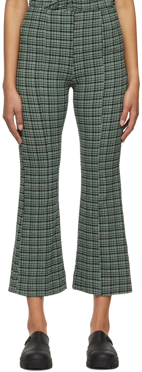 GANNI Green Recycled Polyester Trousers GANNI