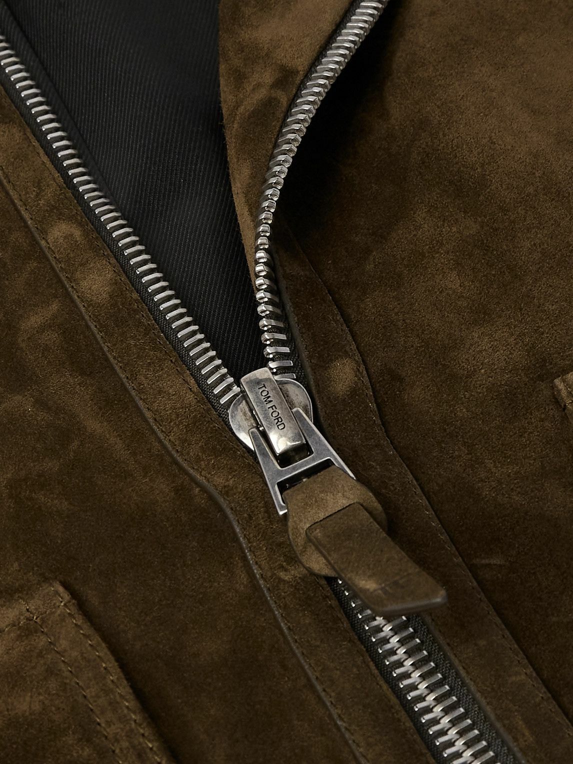 TOM FORD - Suede Bomber Jacket - Green TOM FORD