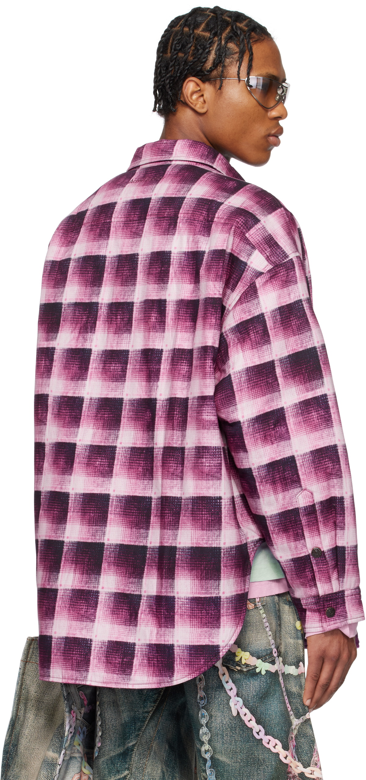 Acne Studios Pink Check Button-Up Shirt Acne Studios