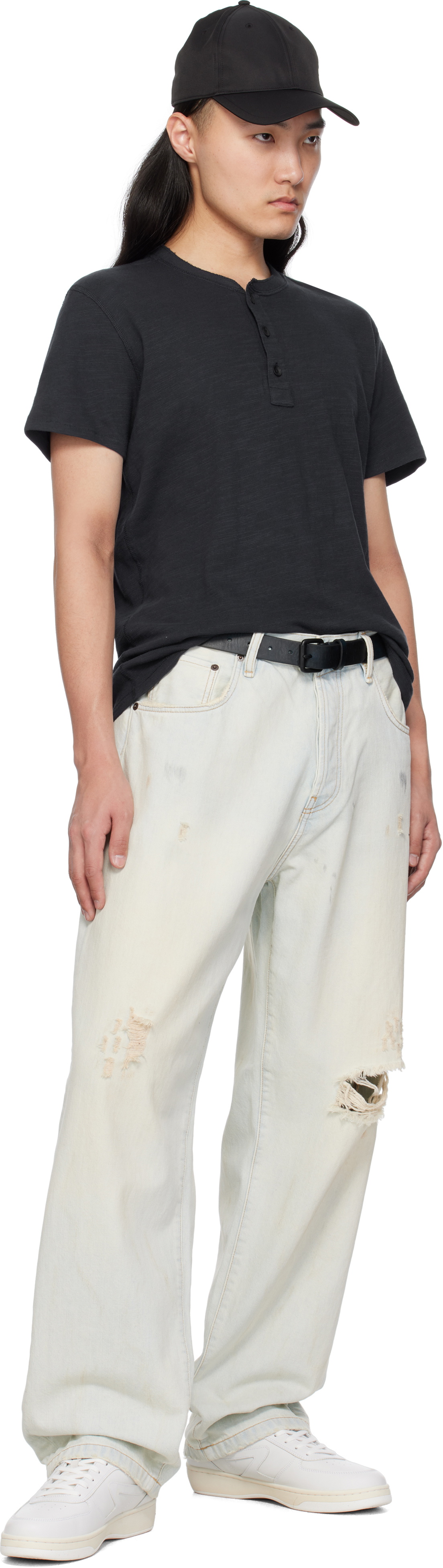 rag & bone Indigo Liam Italian Leather Belt Rag and Bone