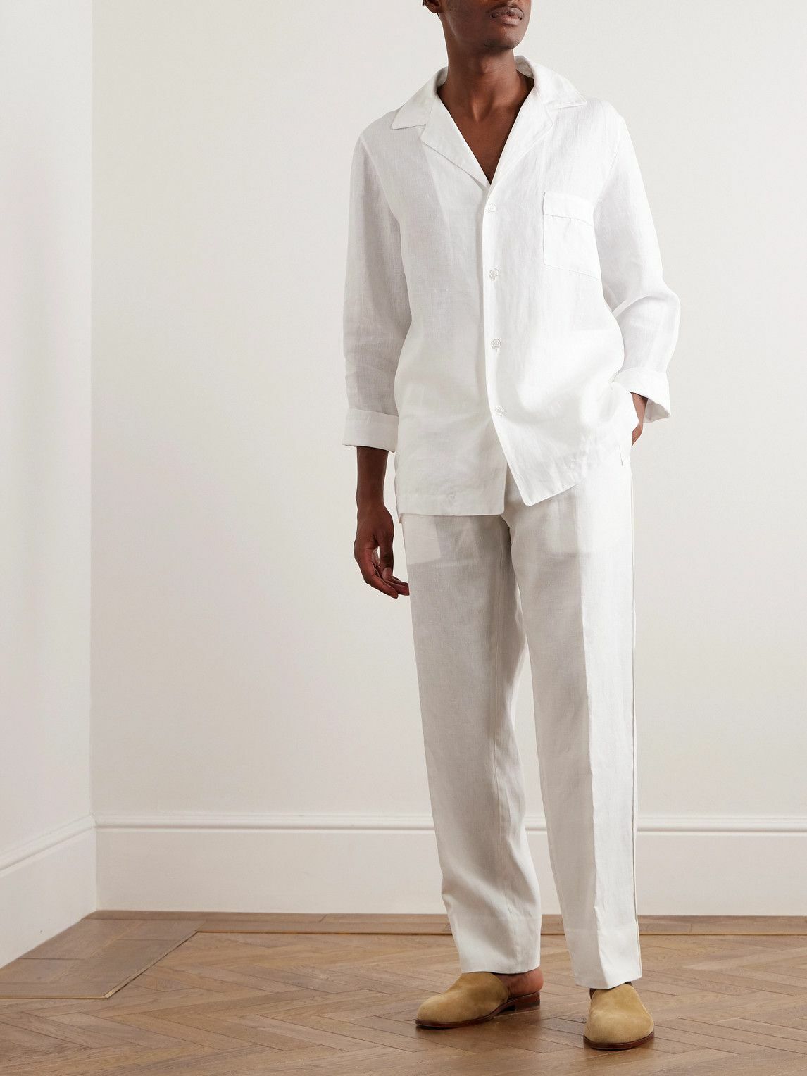 Zegna - Straight-Leg Linen Chinos - White Zegna