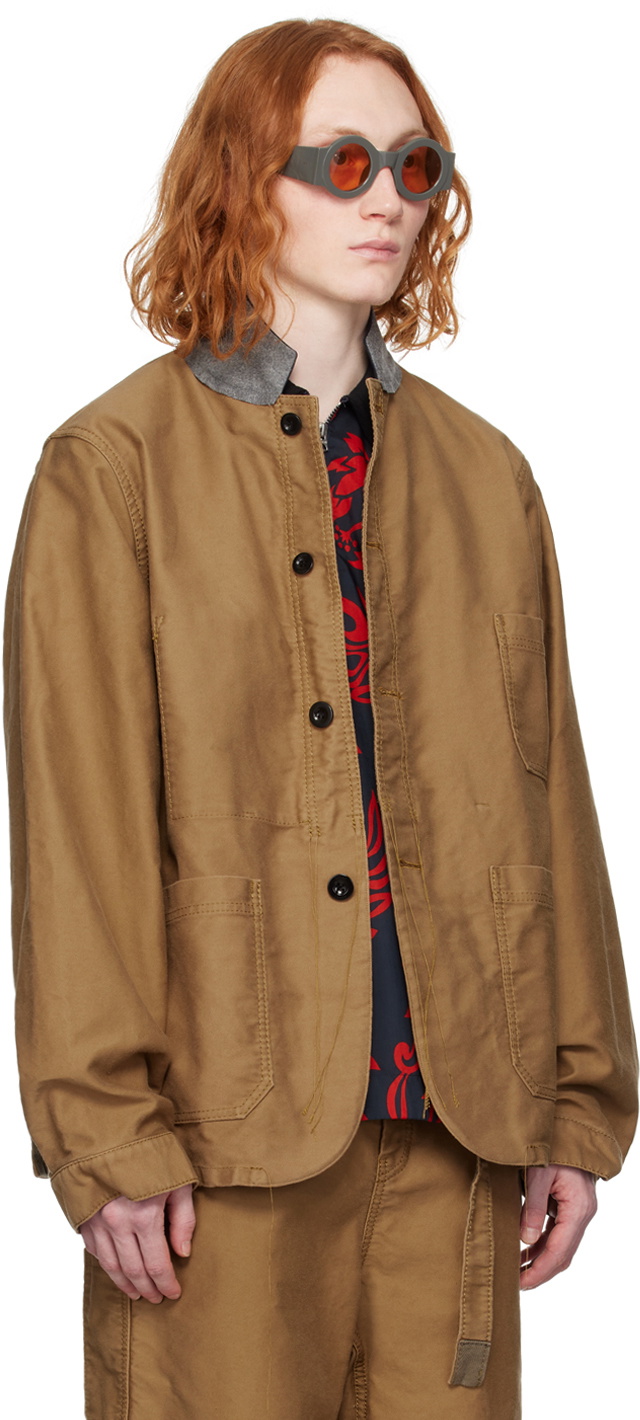 sacai Beige Loose Thread Jacket Sacai