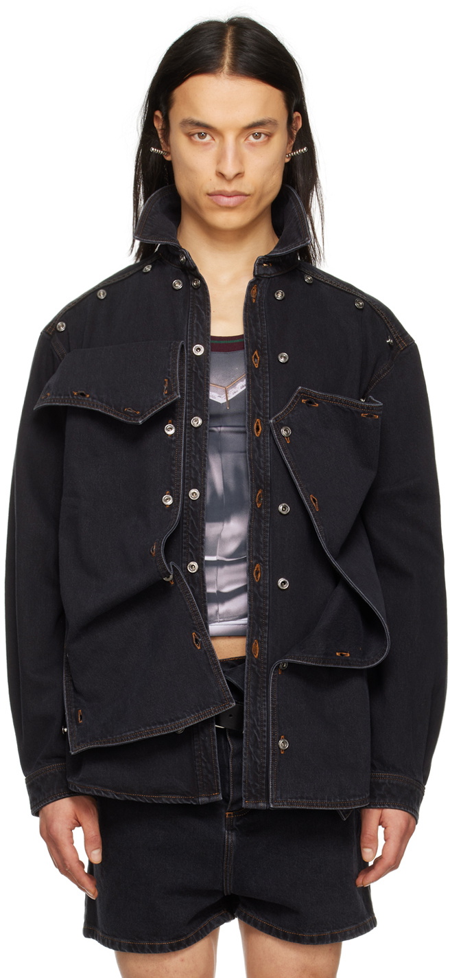 Y/Project Black Classic Button Panel Denim Shirt Y/Project