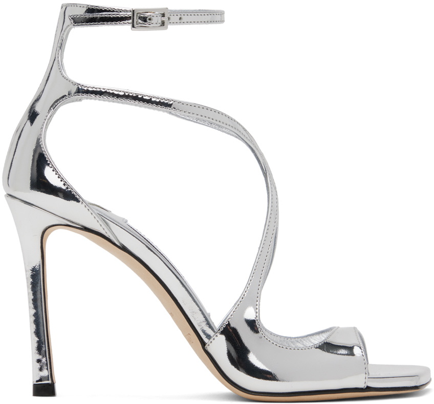 Jimmy Choo Silver Azia 95 Heeled Sandals Jimmy Choo
