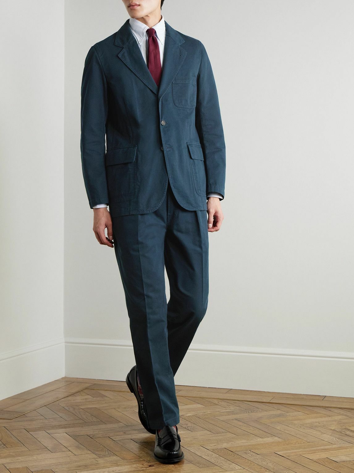 Drake's - Mk. I Games Cotton-Twill Suit Jacket - Blue Drake's