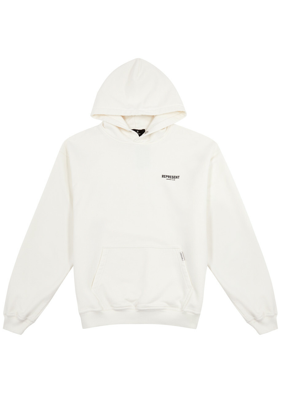Represent Owners Club Hooded Cotton Sweatshirt White Represent