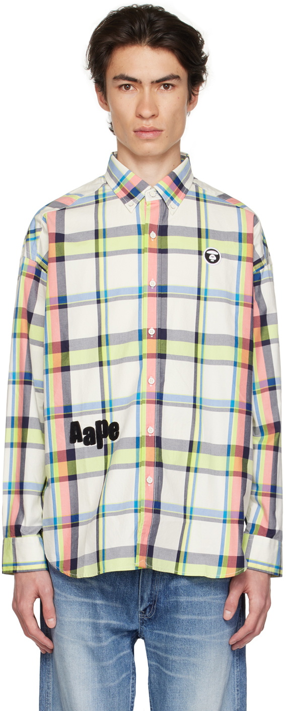AAPE by A Bathing Ape White Check Shirt AAPE by A Bathing Ape