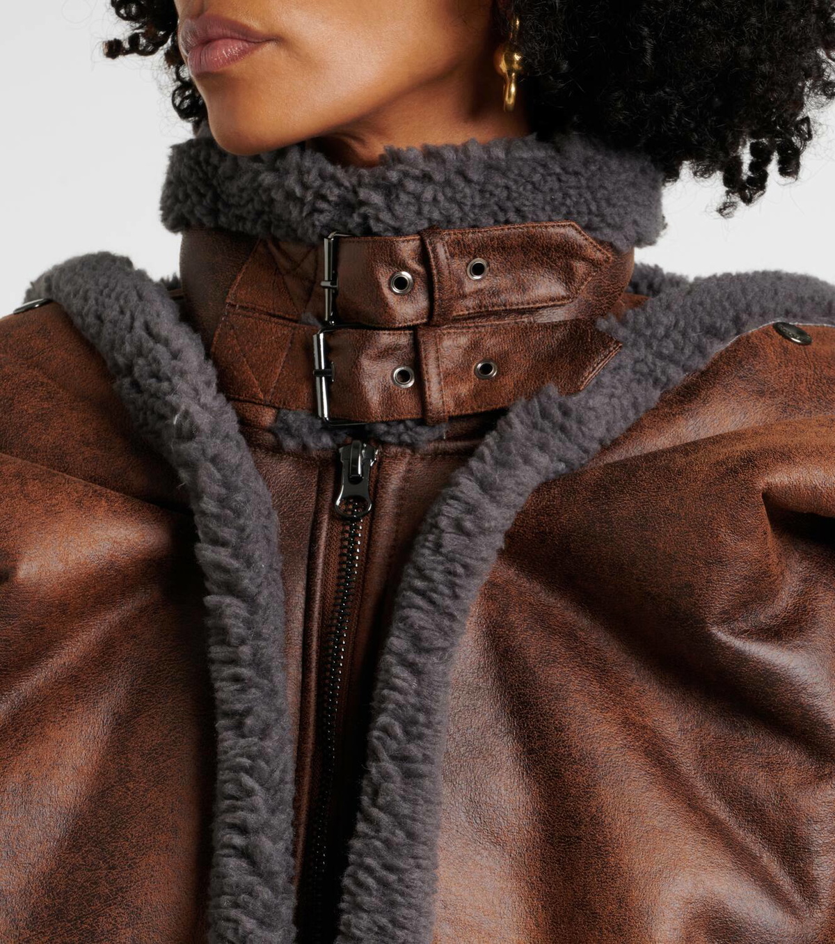 Y/Project Snap Off faux shearling-trimmed jacket Y/Project