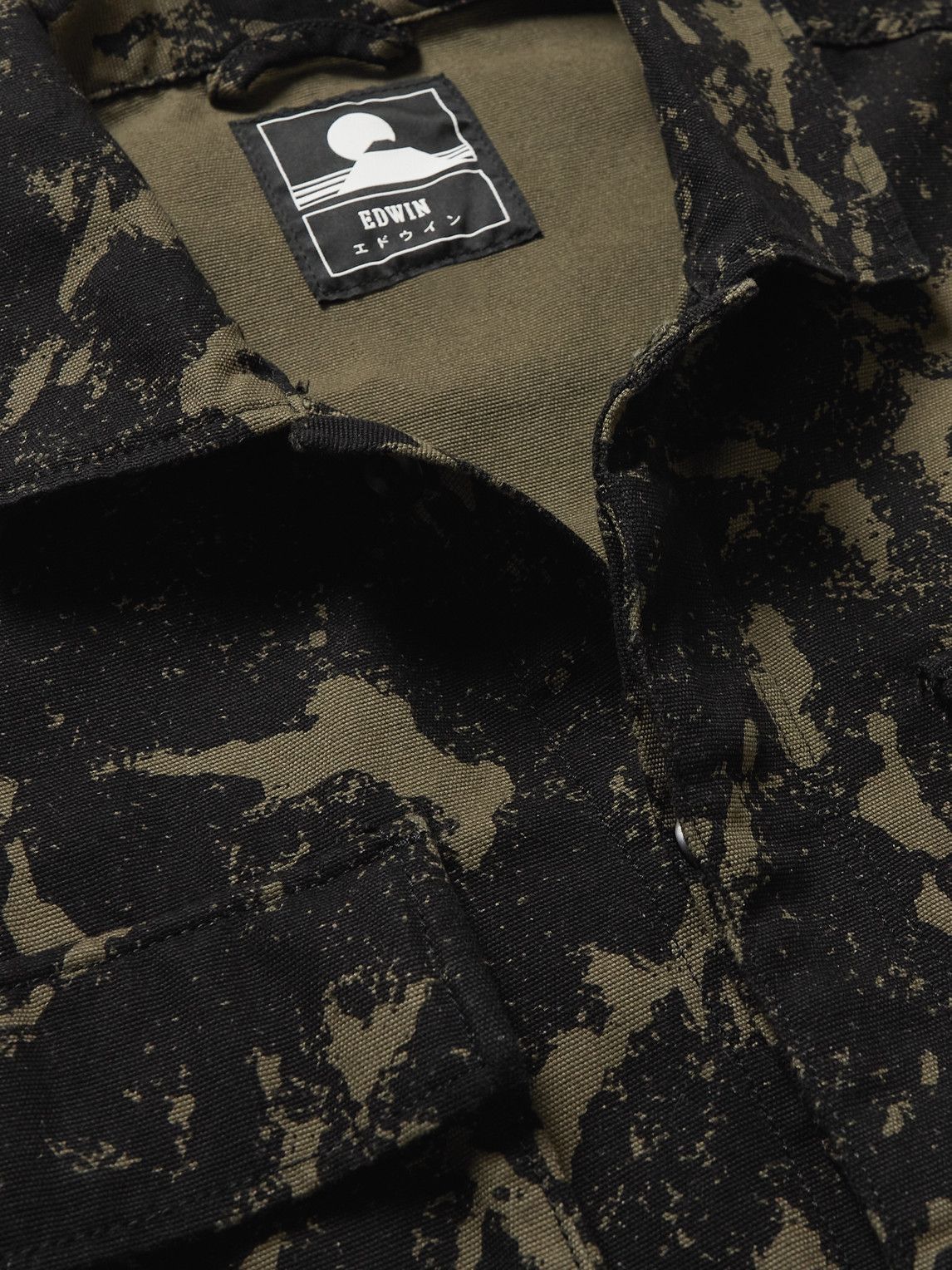 EDWIN - Garment-Washed Camouflage-Print Cotton-Canvas Jacket - Green Edwin