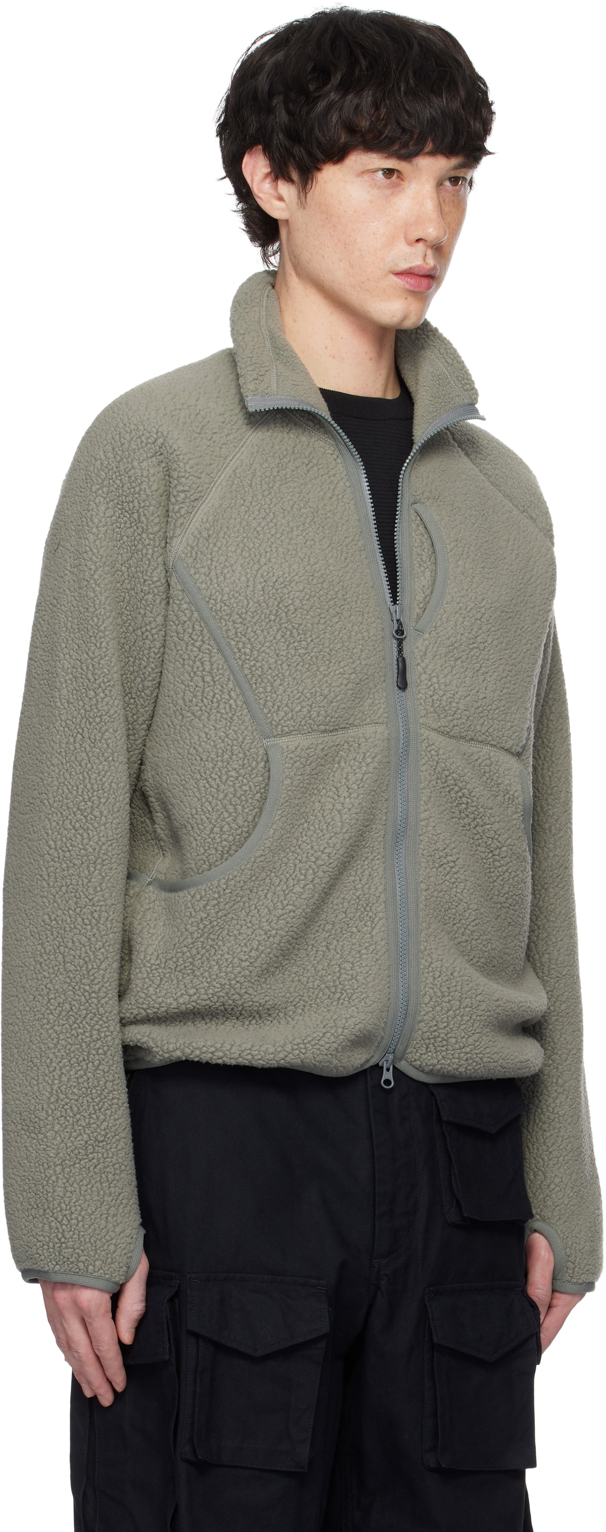 Snow Peak Gray Thermal Boa Fleece Jacket Snow Peak