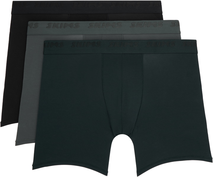SKIMS Three-Pack Black SKIMS Stretch 5 Boxer Briefs SKIMS