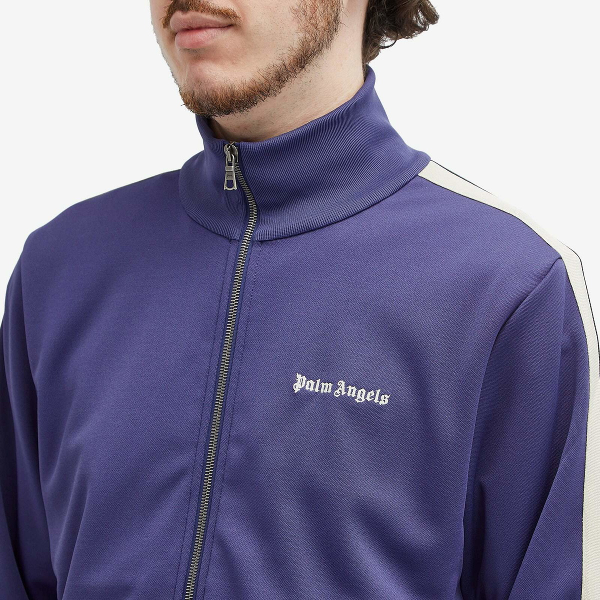 Palm Angels Men's Classic Logo Track Jacket in Blue Palm Angels