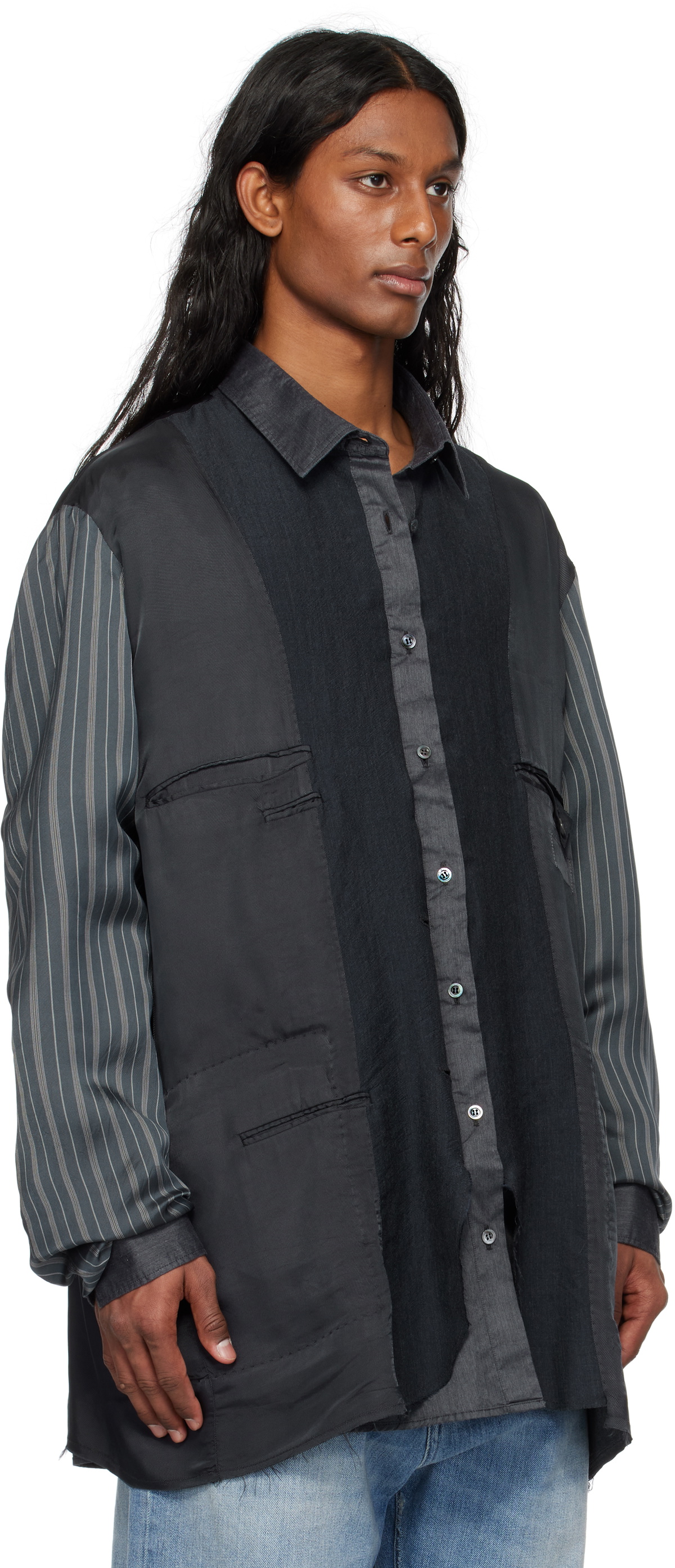 Maison Margiela Gray Patchwork Inside-Out Reversible Jacket Maison Margiela