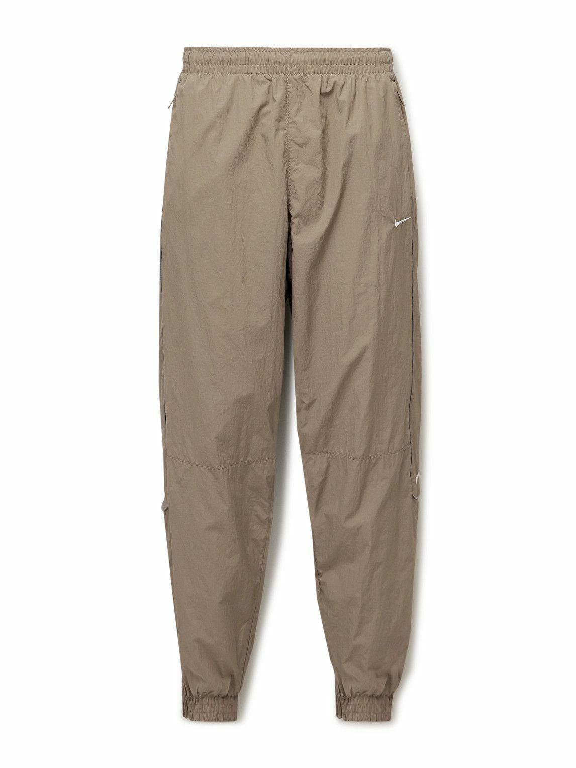 Nike - Solo Swoosh Tapered Logo-Embroidered Nylon Track Pants - Brown Nike