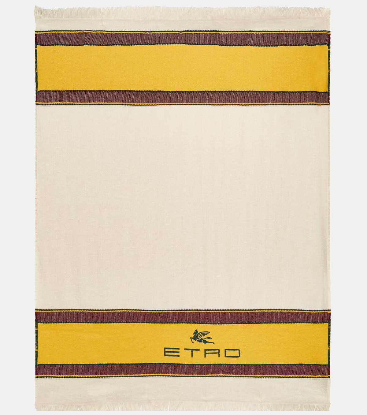 Etro Embroidered wool and cashmere throw Etro