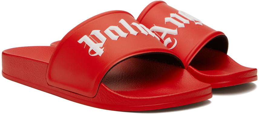 Palm Angels Red Pool Slides Palm Angels