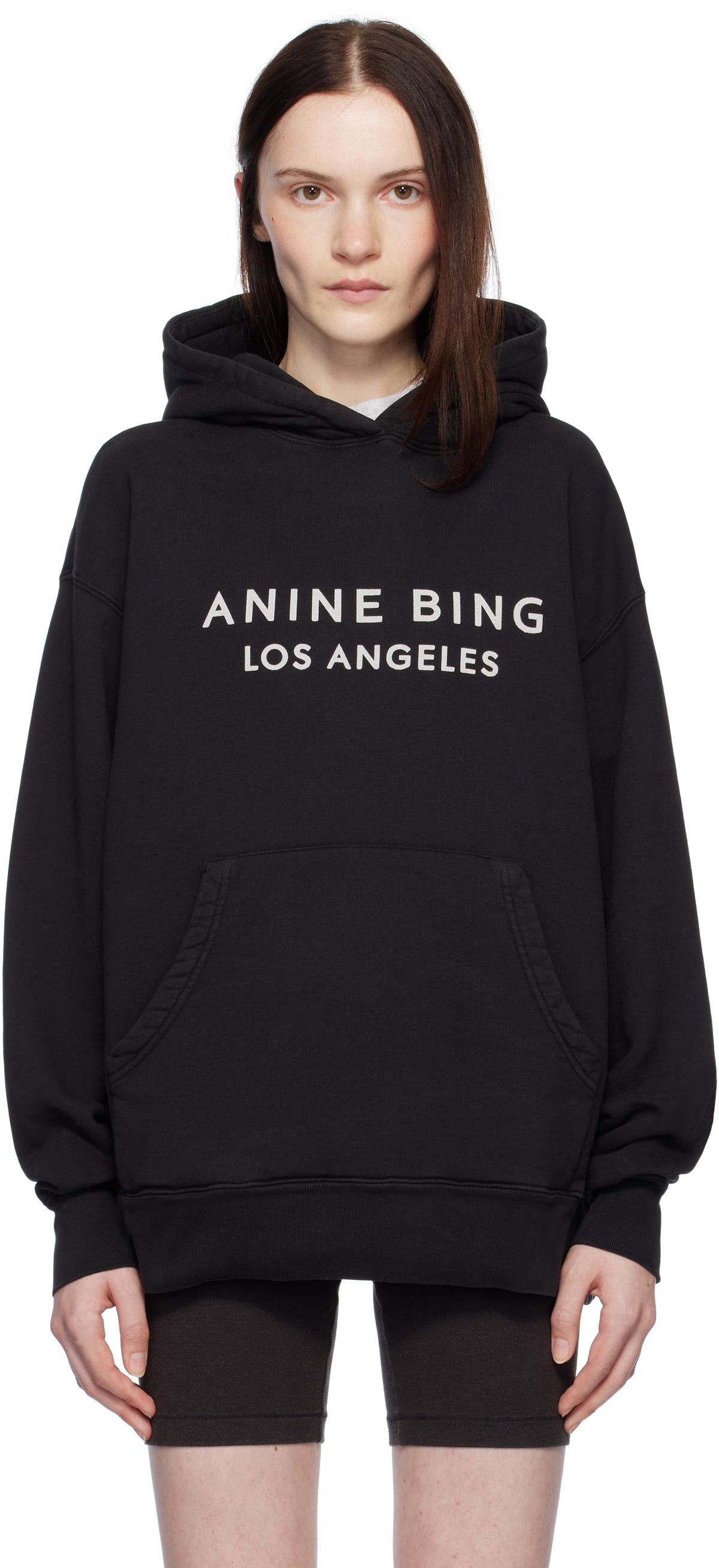 ANINE BING Black 'Anine Bing' Alto Hoodie ANINE BING
