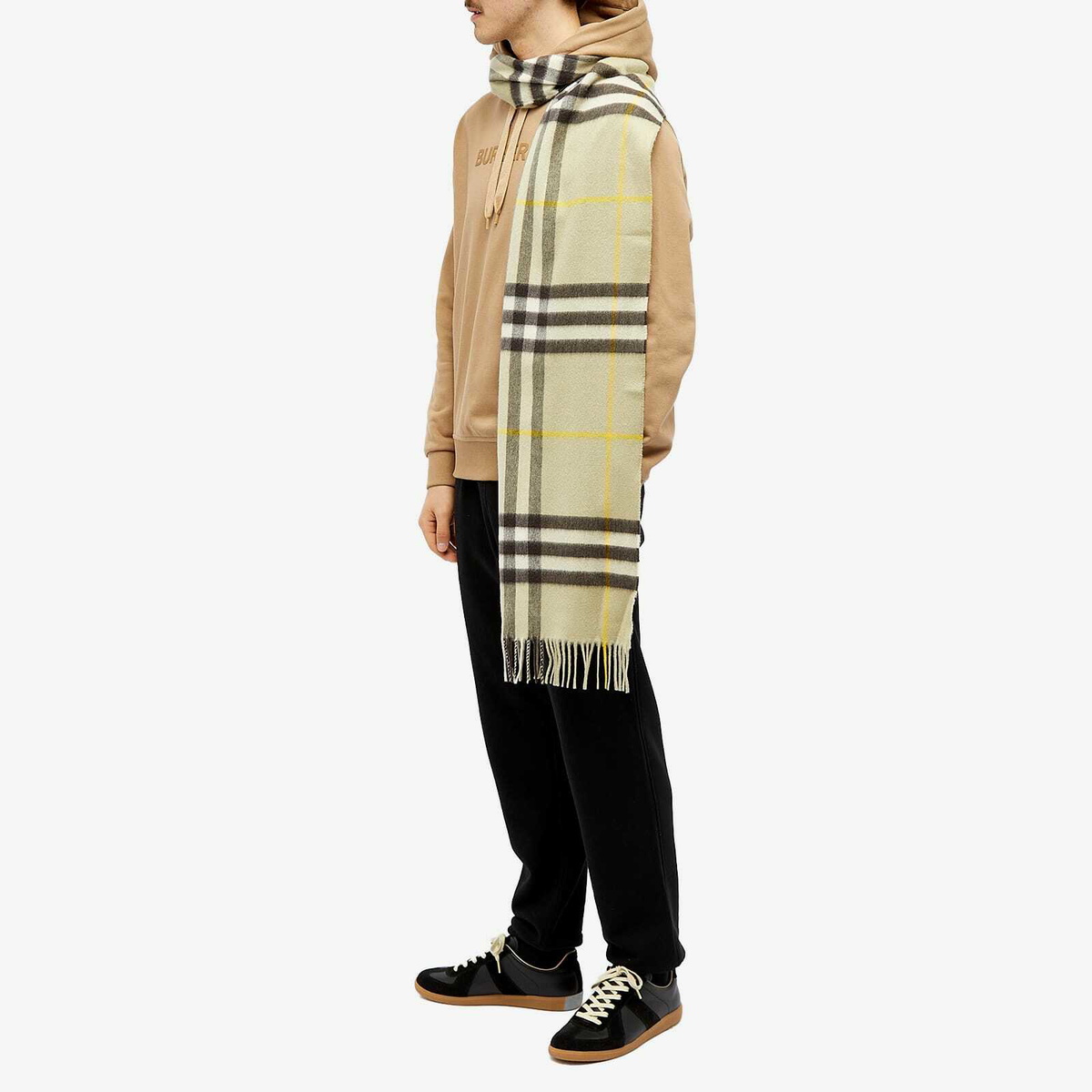 Burberry Men's Giant Check Cashmere Scarf in Hunter Burberry