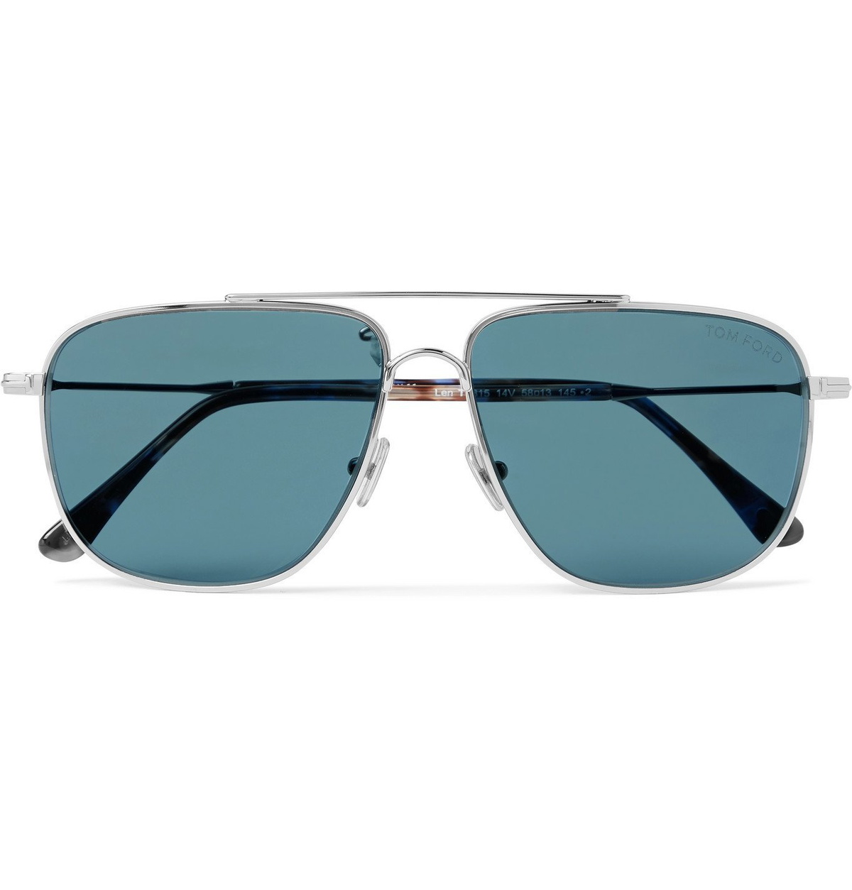 TOM FORD - Aviator-Style Silver-Tone and Acetate Sunglasses - Silver ...