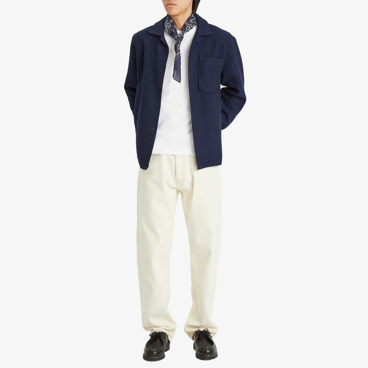 Drake's Men's Classic Paisley Bandana in Navy Drake's