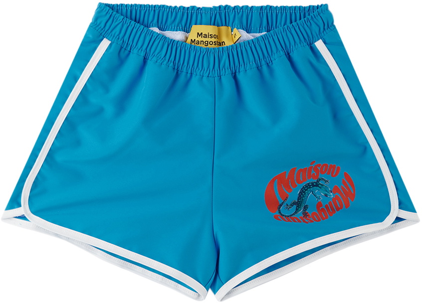 Maison Mangostan Kids Blue Gecko Swim Shorts Maison Mangostan