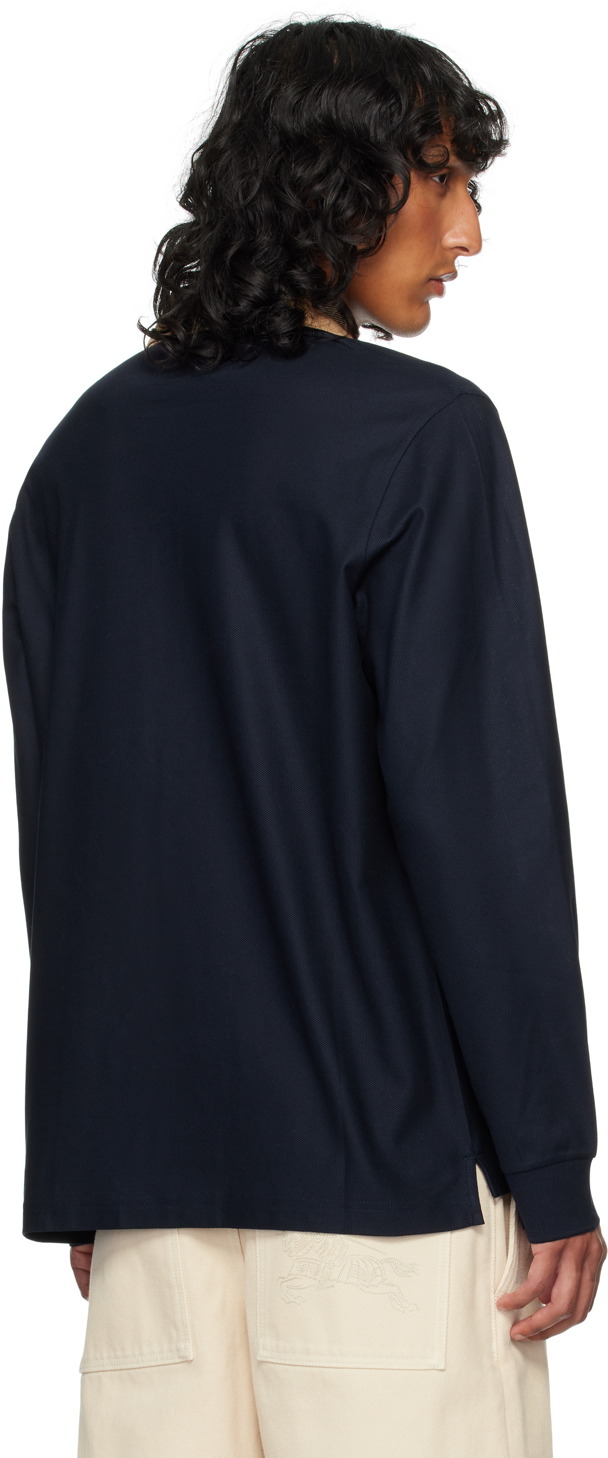 Burberry Navy Cotton Polo Burberry