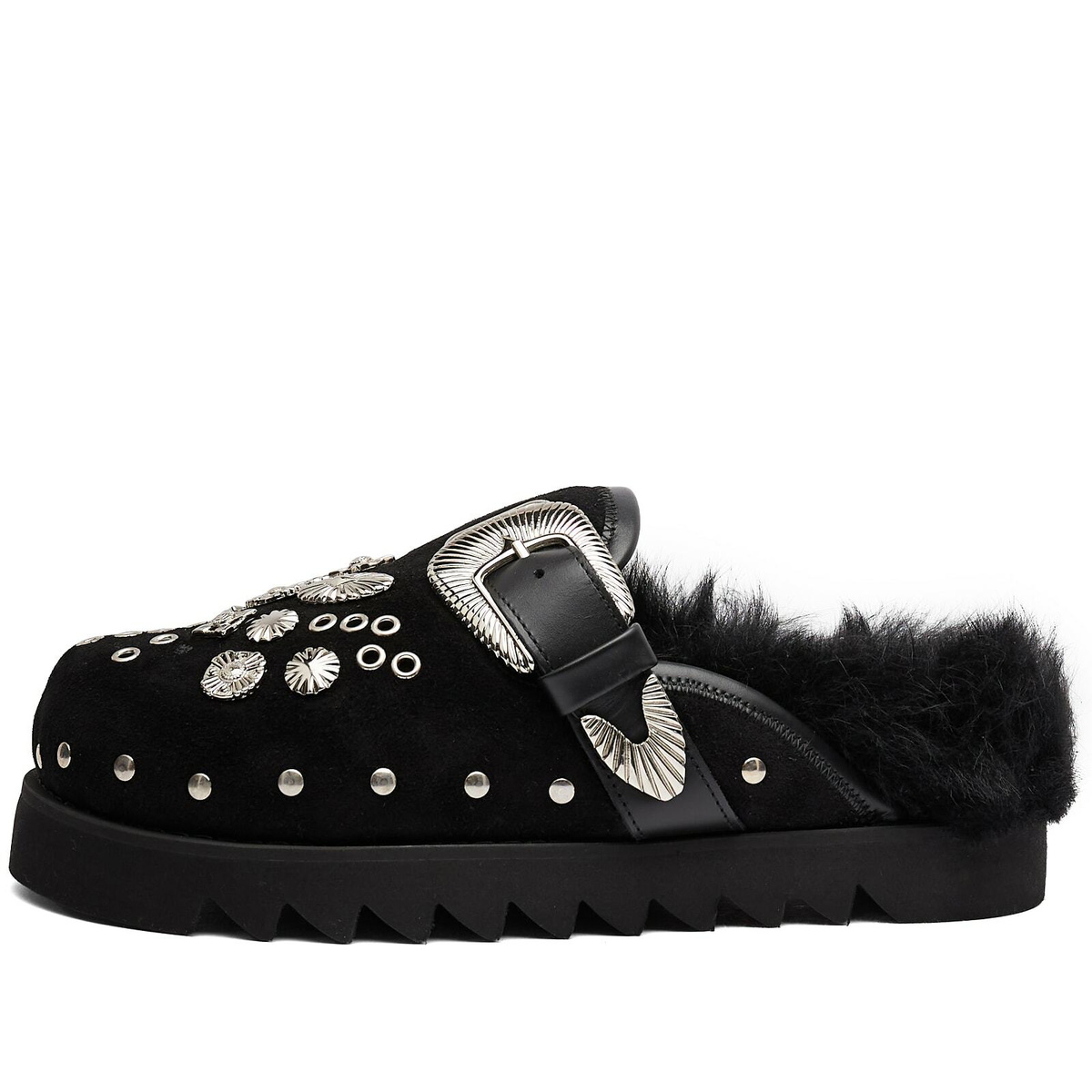 Toga Pulla Women's Faux Fur Mule in Black Toga Pulla