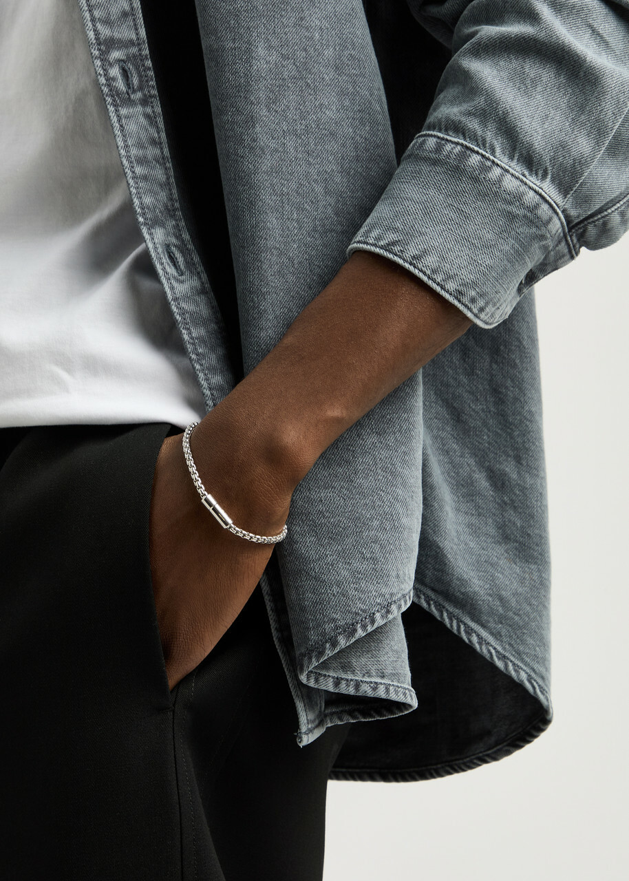 Tateossian Rhodium-plated box Chain Bracelet Silver TATEOSSIAN