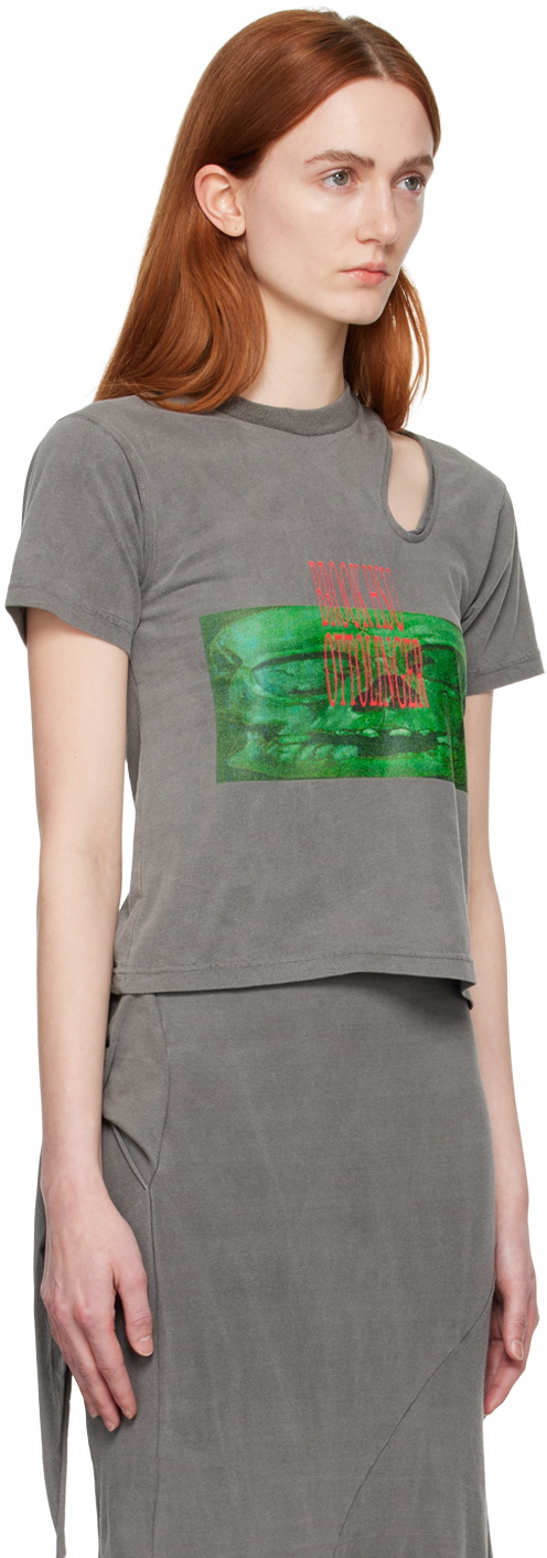Ottolinger Gray Cutout T-Shirt Ottolinger