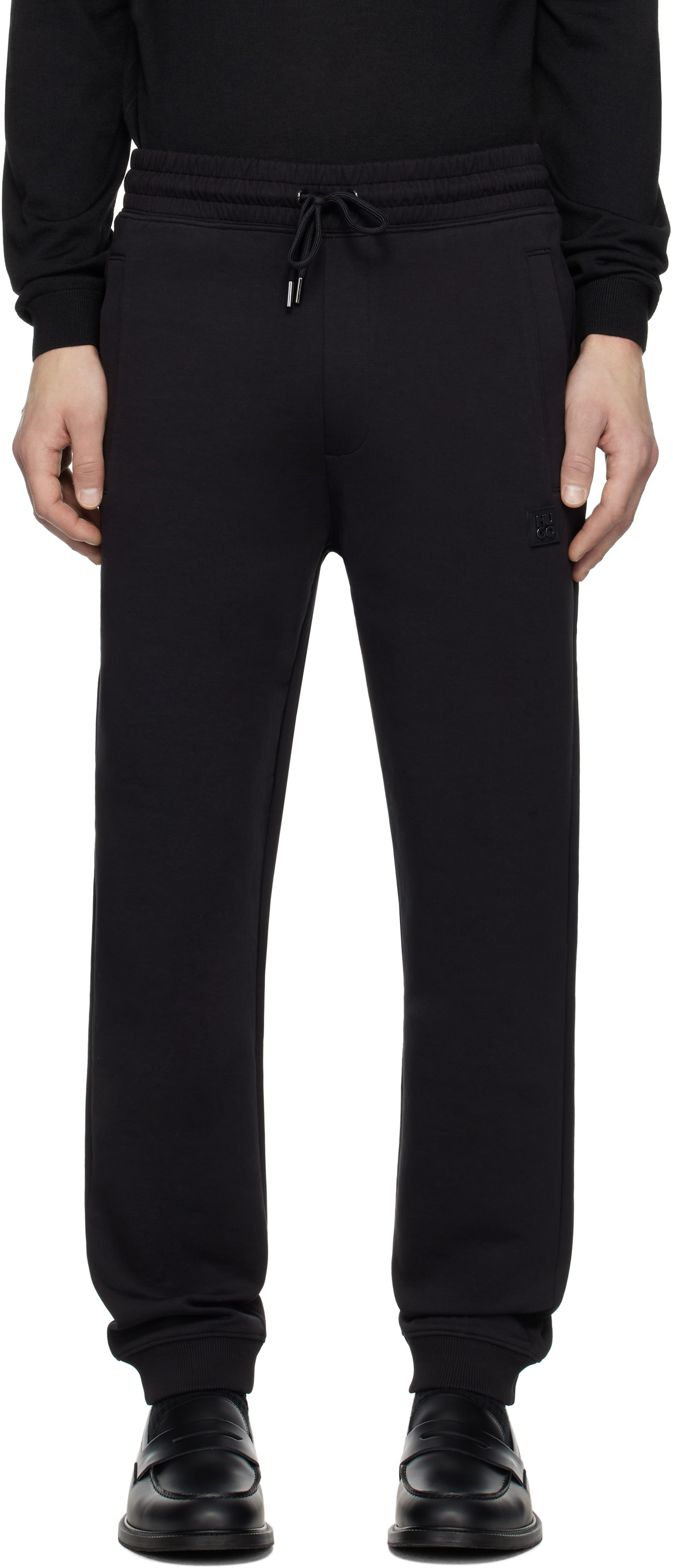 Hugo Black Stacked Logo Tracksuit Sweatpants Hugo Boss