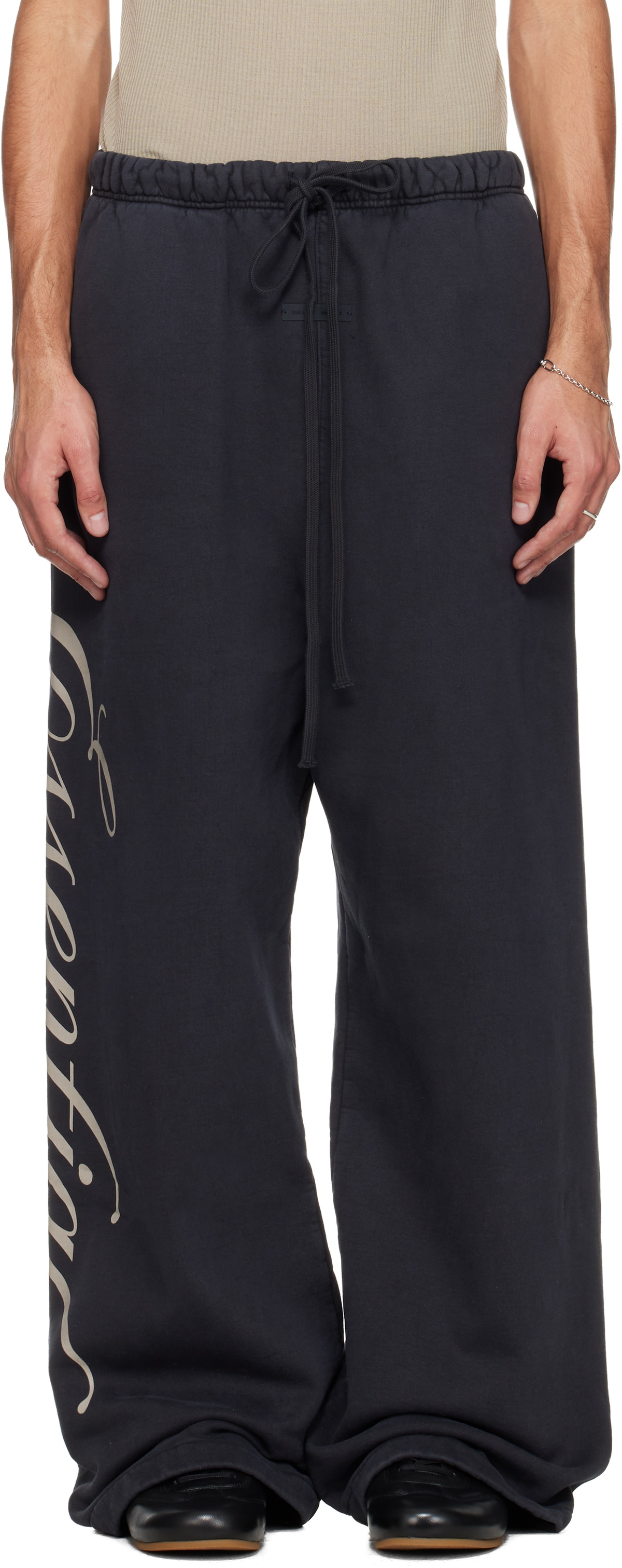 Fear of God ESSENTIALS Black Holiday Heavy Fleece Lounge Sweatpants ...