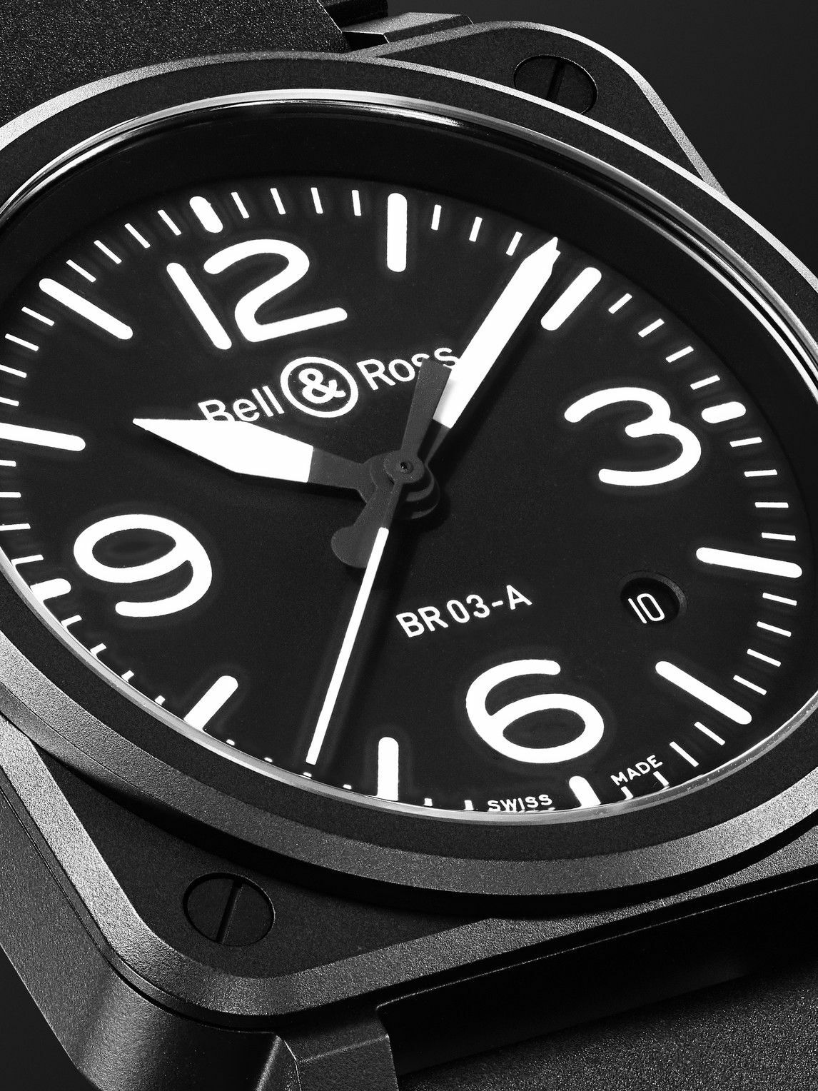 Bell & Ross - BR 03 Automatic 41mm Ceramic and Rubber Watch, Ref. No ...