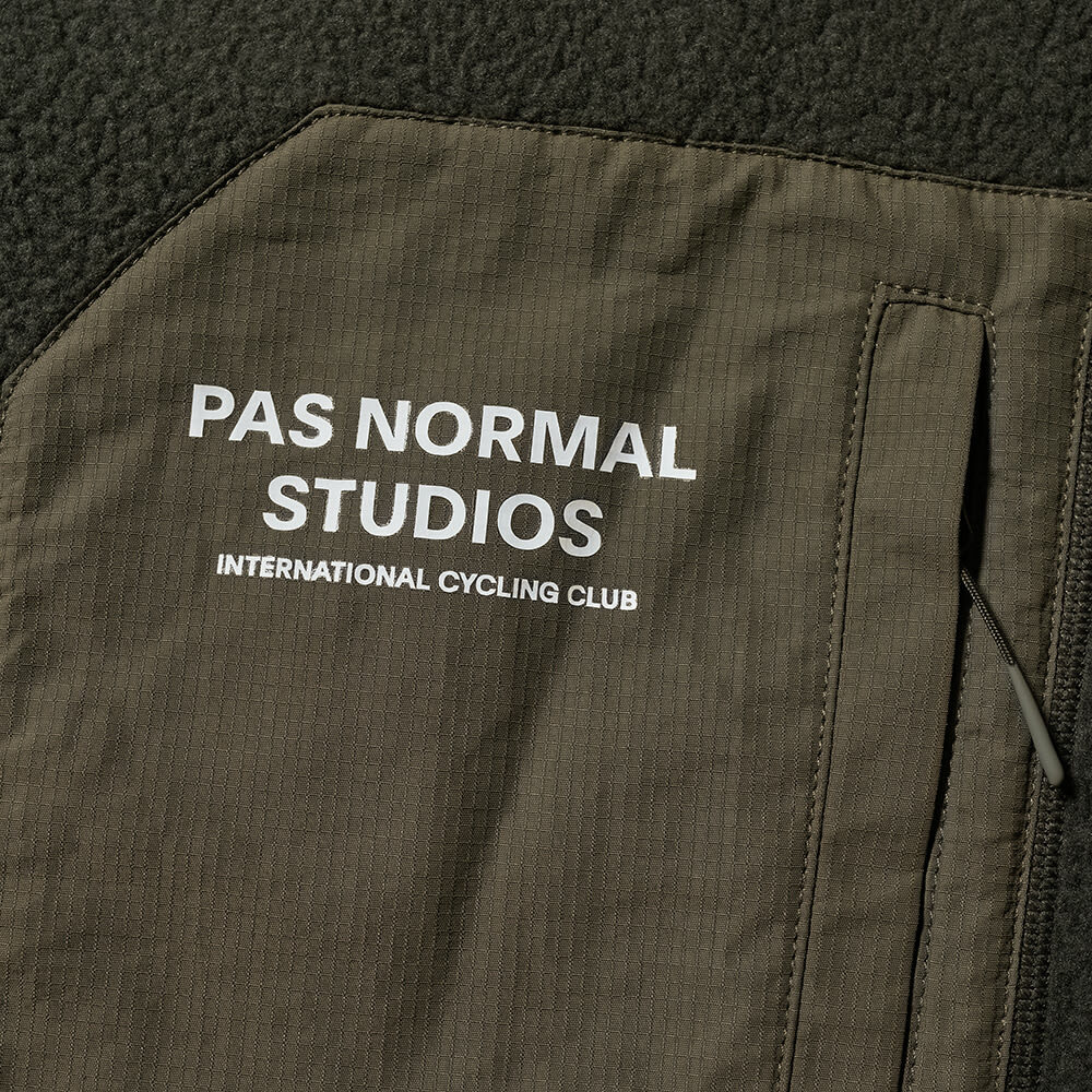 Pas Normal Studios Men's Off-Race Fleece Vest in Dark Olive Pas Normal ...