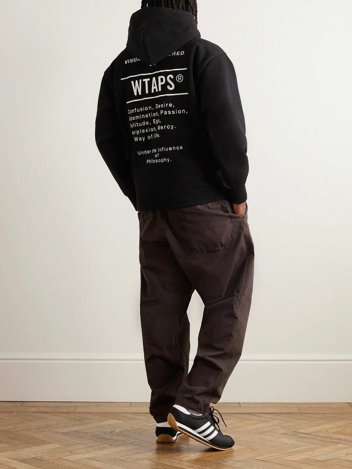 WTAPS - Logo-Appliquéd Cotton-Jersey Hoodie - Black WTAPS