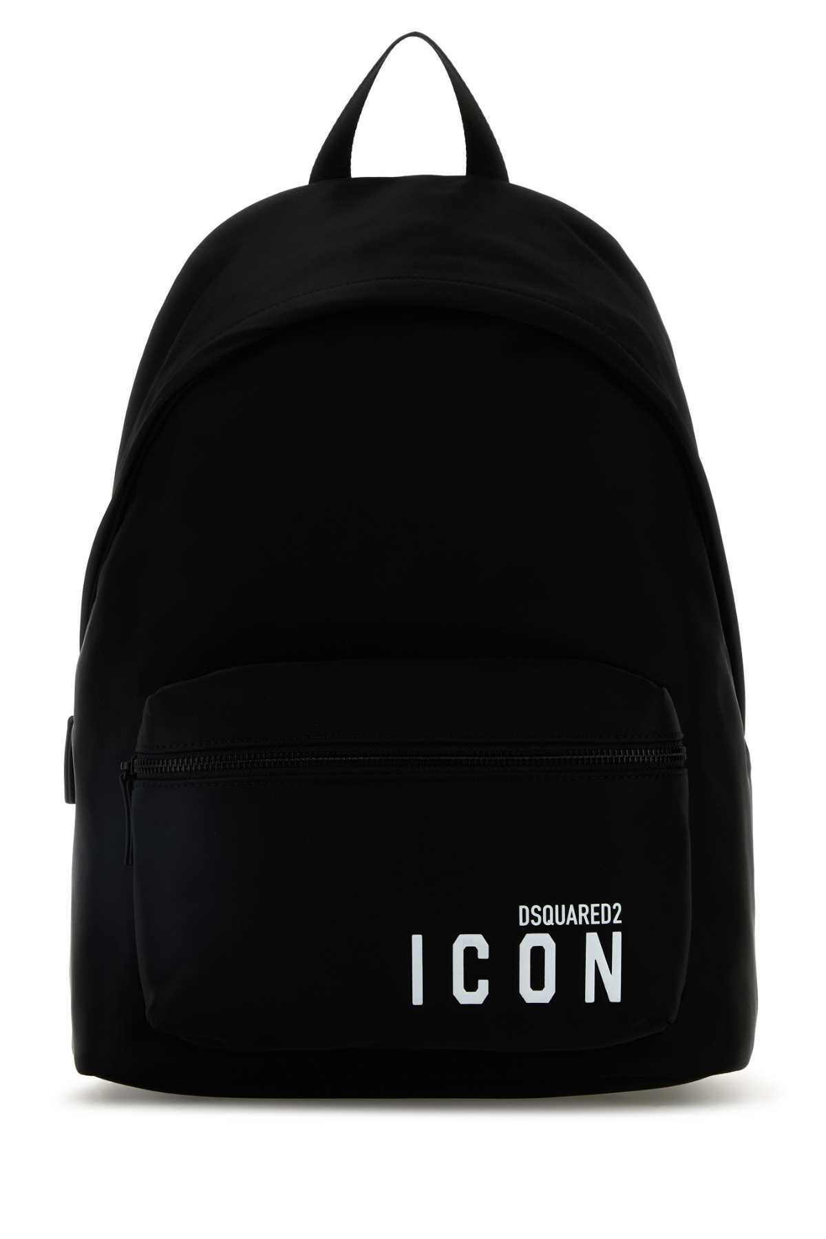 Dsquared2 Black Fabric Be Icon Backpack Dsquared2