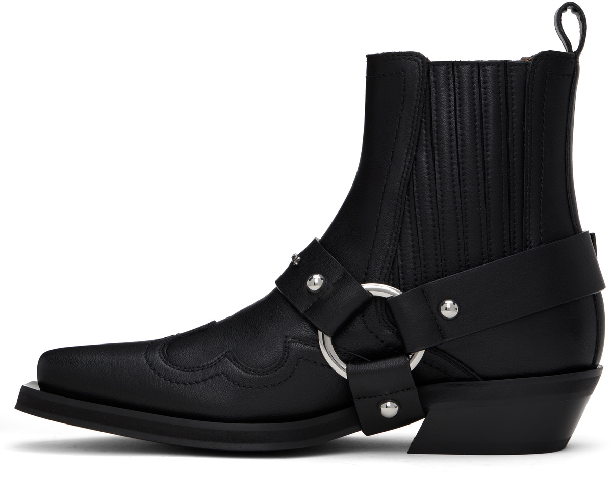 GANNI Black Low Cut Western Chelsea Boots GANNI