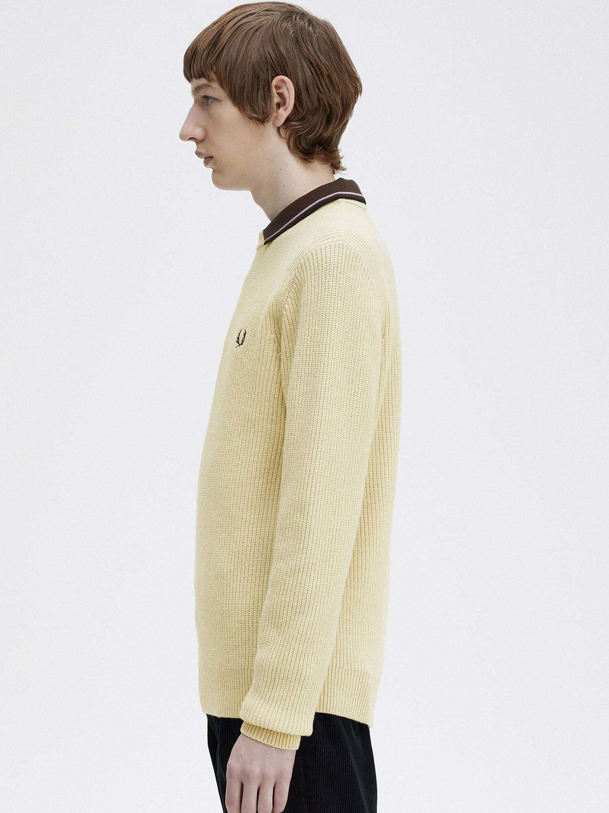 Fred Perry Sweater Beige Mens Fred Perry