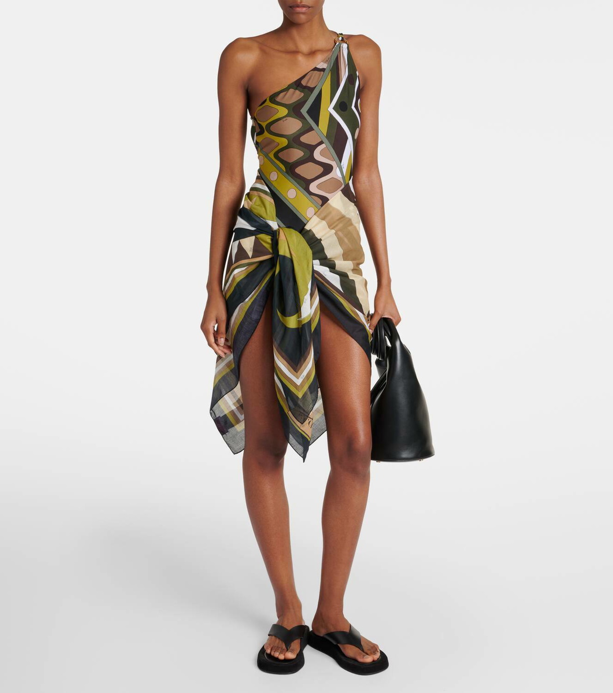 Pucci Cigni-printed cotton beach cover-up Emilio Pucci