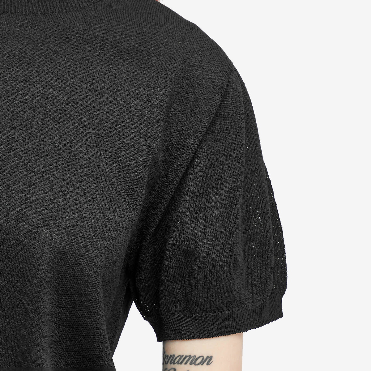 Snow Peak Women's High Gauge Light Knit Top in Black Snow Peak