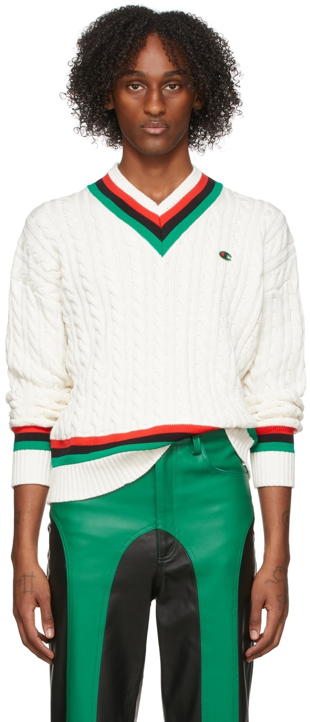 Denim Tears Off-White Cable Knit Sweater Denim Tears