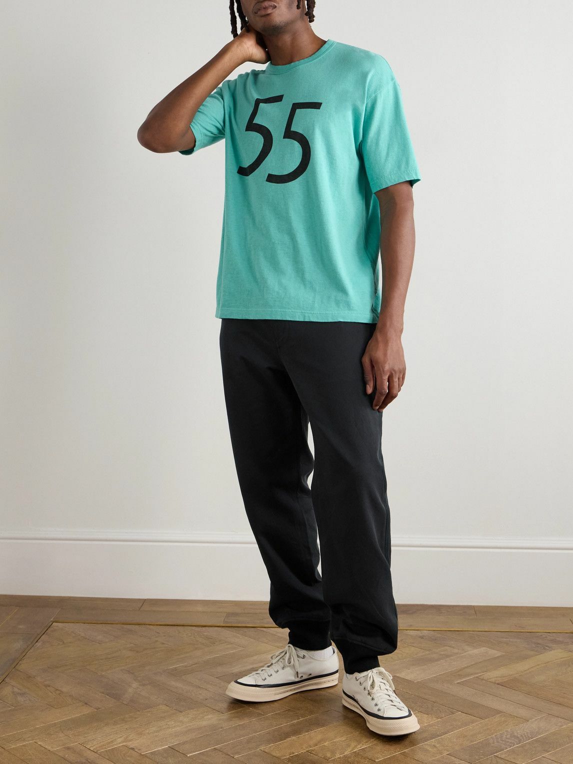 Visvim - Bertone Tapered Grosgrain-Striped Cotton-Twill Trousers - Blue ...