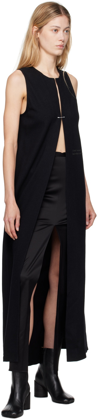 MM6 Maison Margiela Black Open Front Wool Vest MM6 Maison Margiela