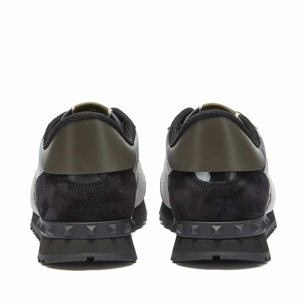 Valentino Men's Rockrunner Sneakers in Ruthenium Grey/Olive Valentino