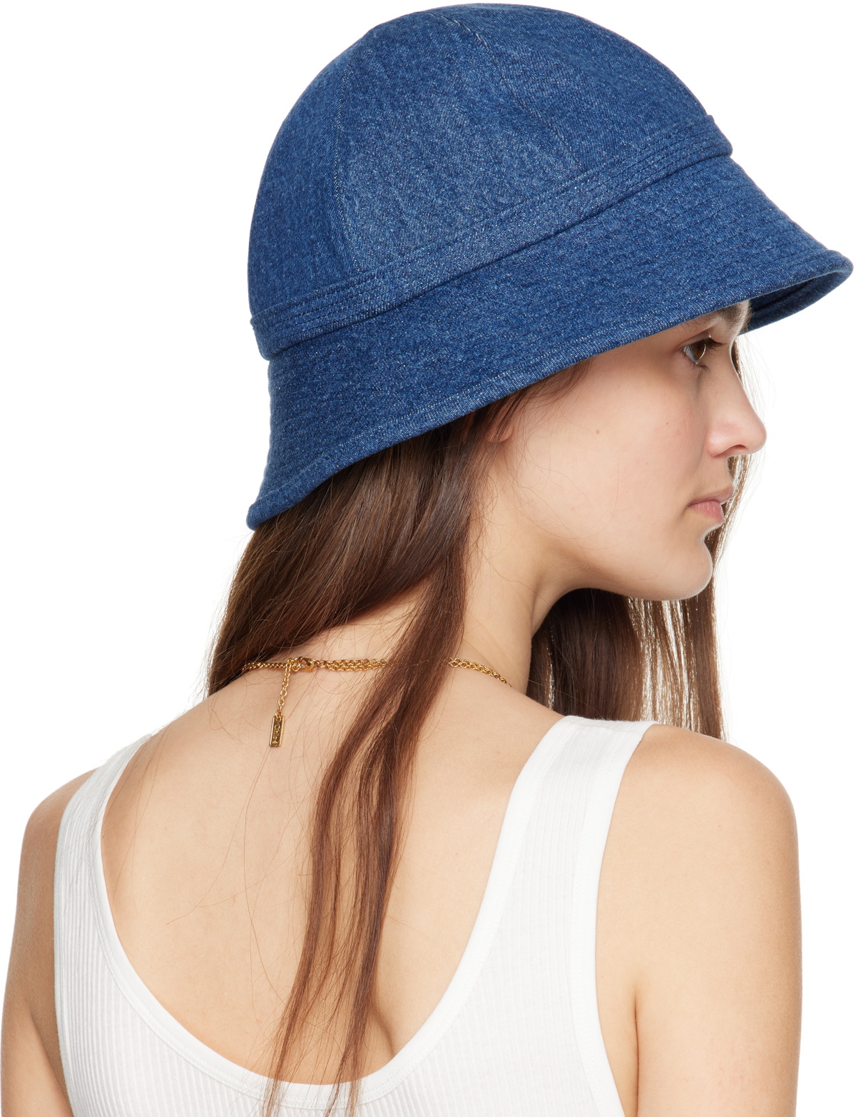Chloé Blue 'The Chloé' Iconic Denim Bucket Hat Chloe