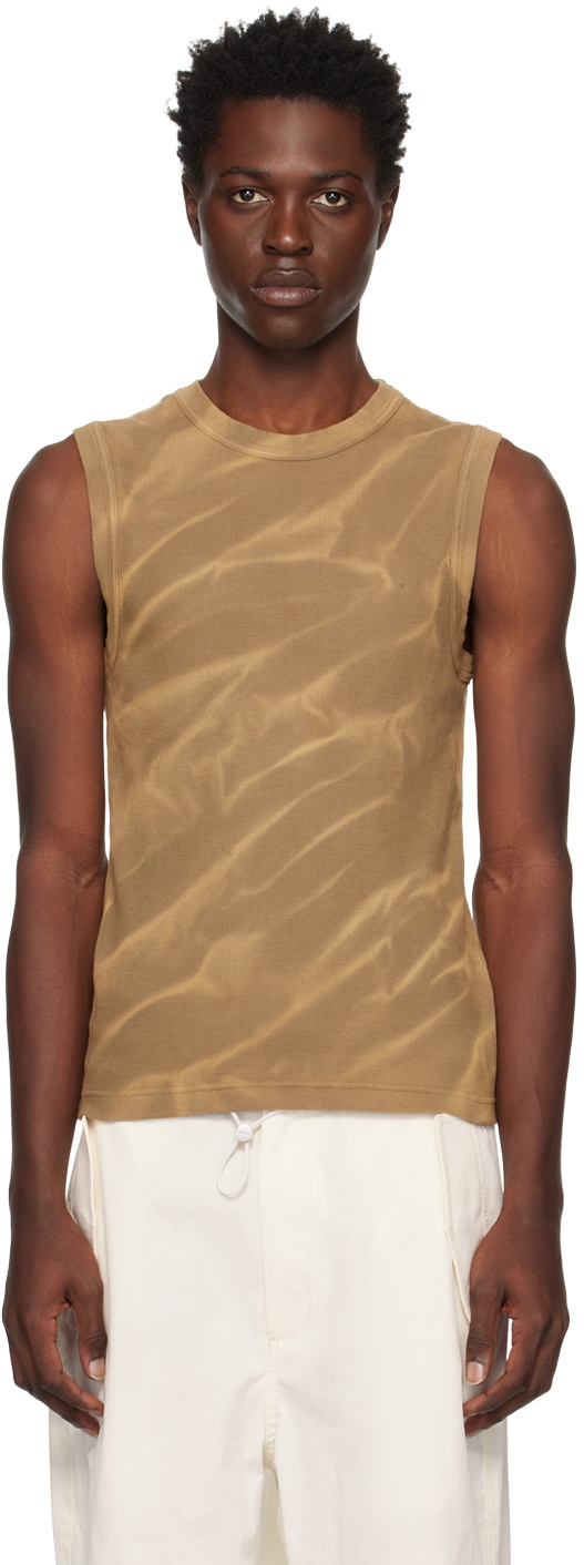 Dion Lee Khaki Crinkle Sunfade Tank Top Dion Lee